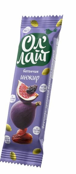 Фруктово-ореховый батончик Ол'Лайт Инжир
