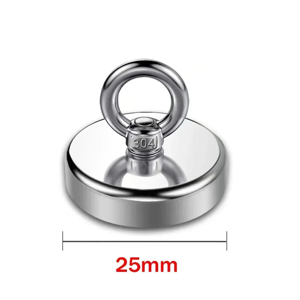 Неодимовый магнит N52, D25, 19kg, 1 шт