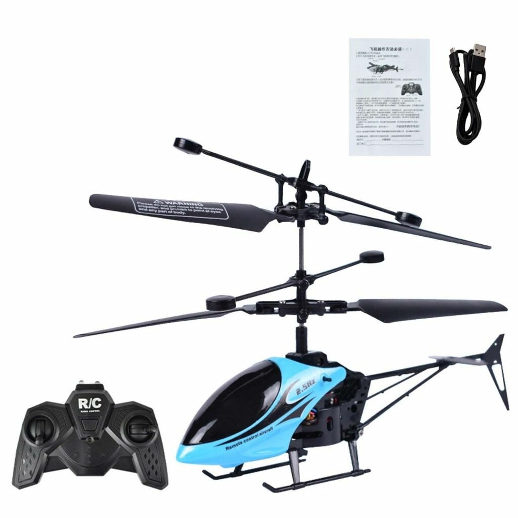 Игрушка с дистанционным управлением Игрушка-вертолет с дистанционным управлением для зарядки через USB светло-голубого цвета