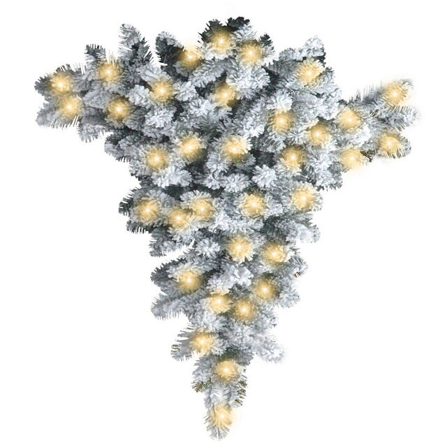 Потолочная елка с гирляндой Ньюарк заснеженная 120 см, 70 теплых белых LED ламп, на батарейках, ПВХ, A Perfect Christmas, 31NWFL120LB