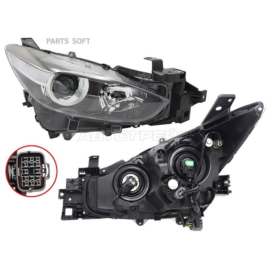Фара Mazda 3 16-19 / Axela 16-19 (Справа/ Галоген/ С электрокорректором) SAT ST-216-1178RM | цена за 1 шт