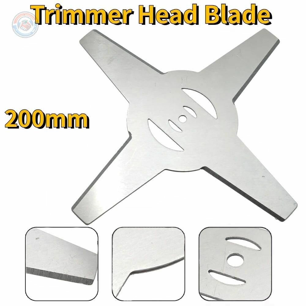 Сменное металлическое лезвие 200 мм для триммера и газонокосилки, стальная струна для травы, аксессуар для садового электроинструмента, универсальные фитинги для дачи и огорода