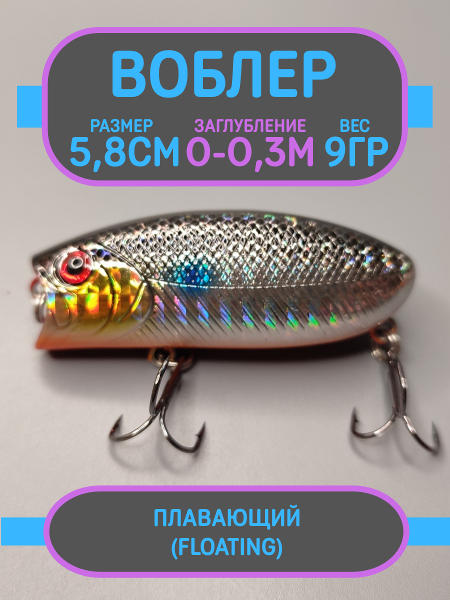 Поппер MALAS Columbia — поверхностный воблер для щуки