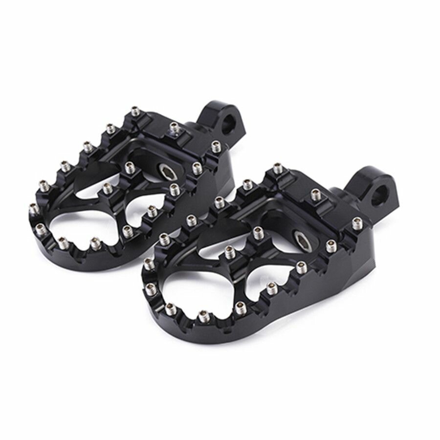 1 Пара Широких Толстых Подножек CNC с Вращающимися Подставками для Ног из Алюминия Черного Цвета