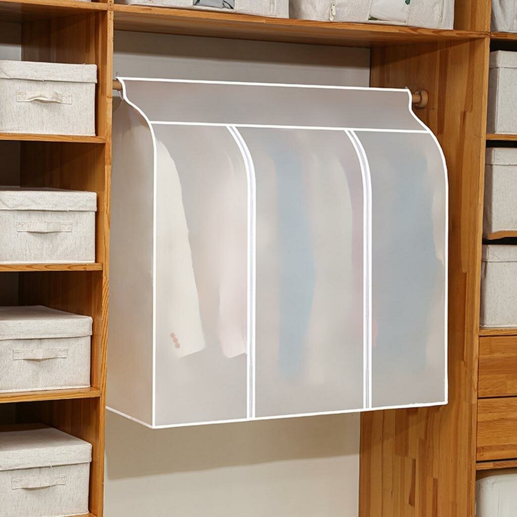 Пылезащитный чехол для шкафа подвесной прозрачный водонепроницаемый и пылезащитный чехол объемная подвесная сумка для одежды сумка для костюма-50x100x90 см