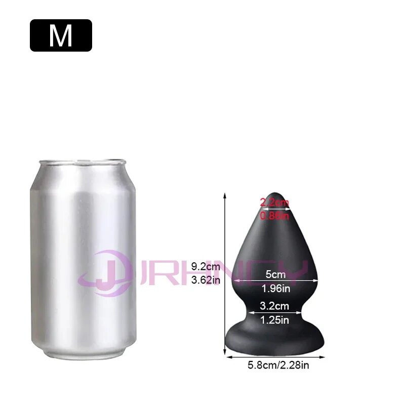 S-XXXL Огромная анальная пробка, жидкая силиконовая мягкая коническая анальная пробка, Black M