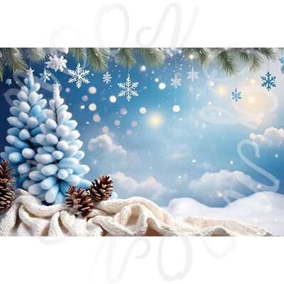 MOON.QG Рождественские украшения фото фон снежная зима синие рождественские елки фон для фотосъемки фотозона для детей