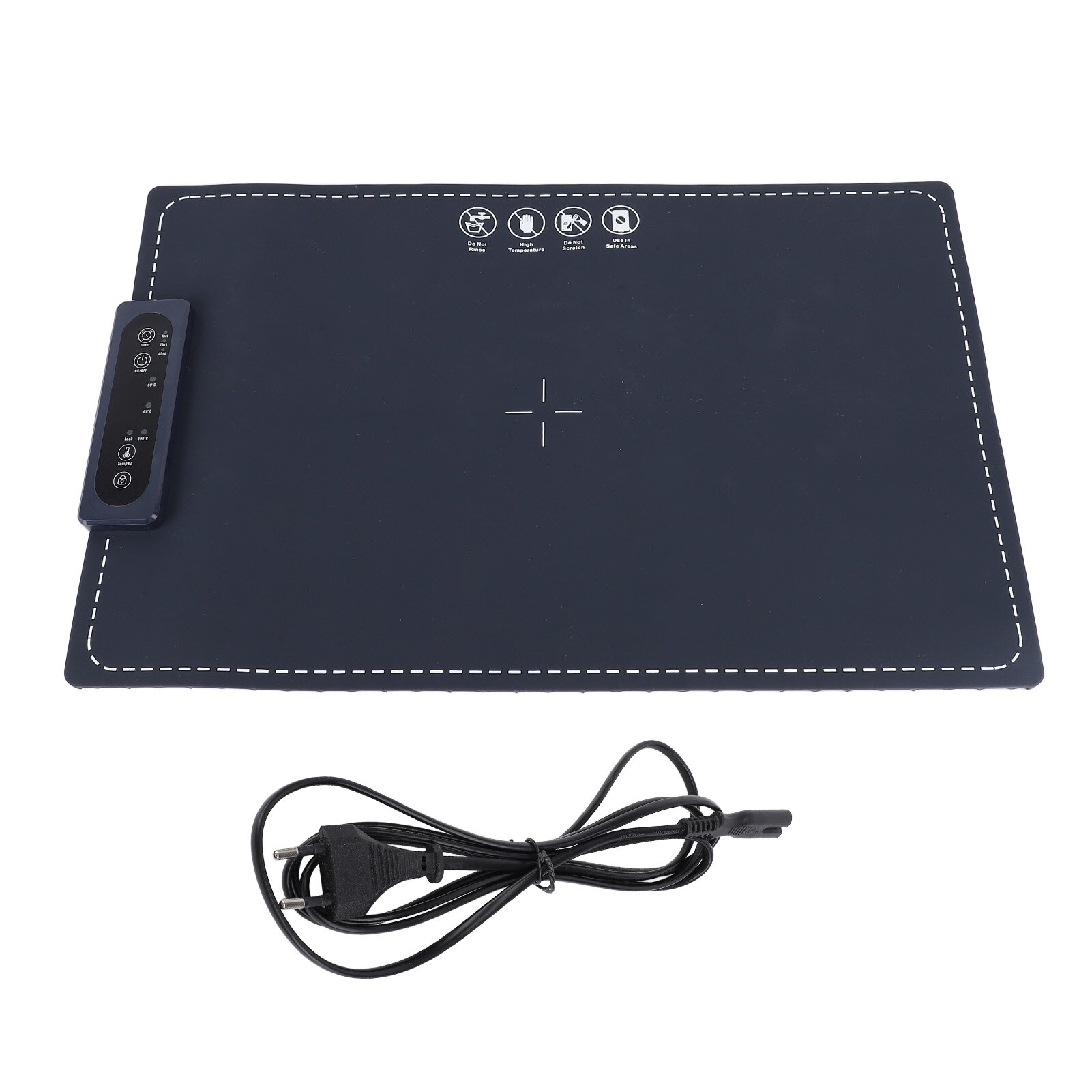 Электрический поднос для подогрева еды Smart 260W Складной коврик для подогрева еды 3 температурных режима Силиконовая подставка для подогрева еды для домашних путешествий Серая вилка европейского стандарта