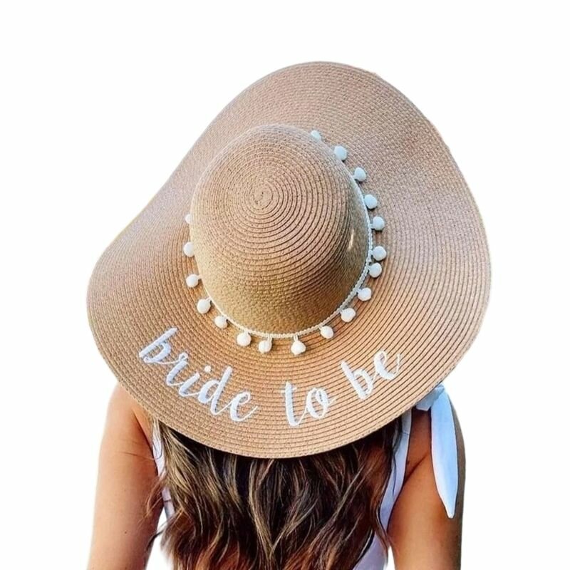 Невеста должна быть в пляжной соломенной шляпе-bride to be