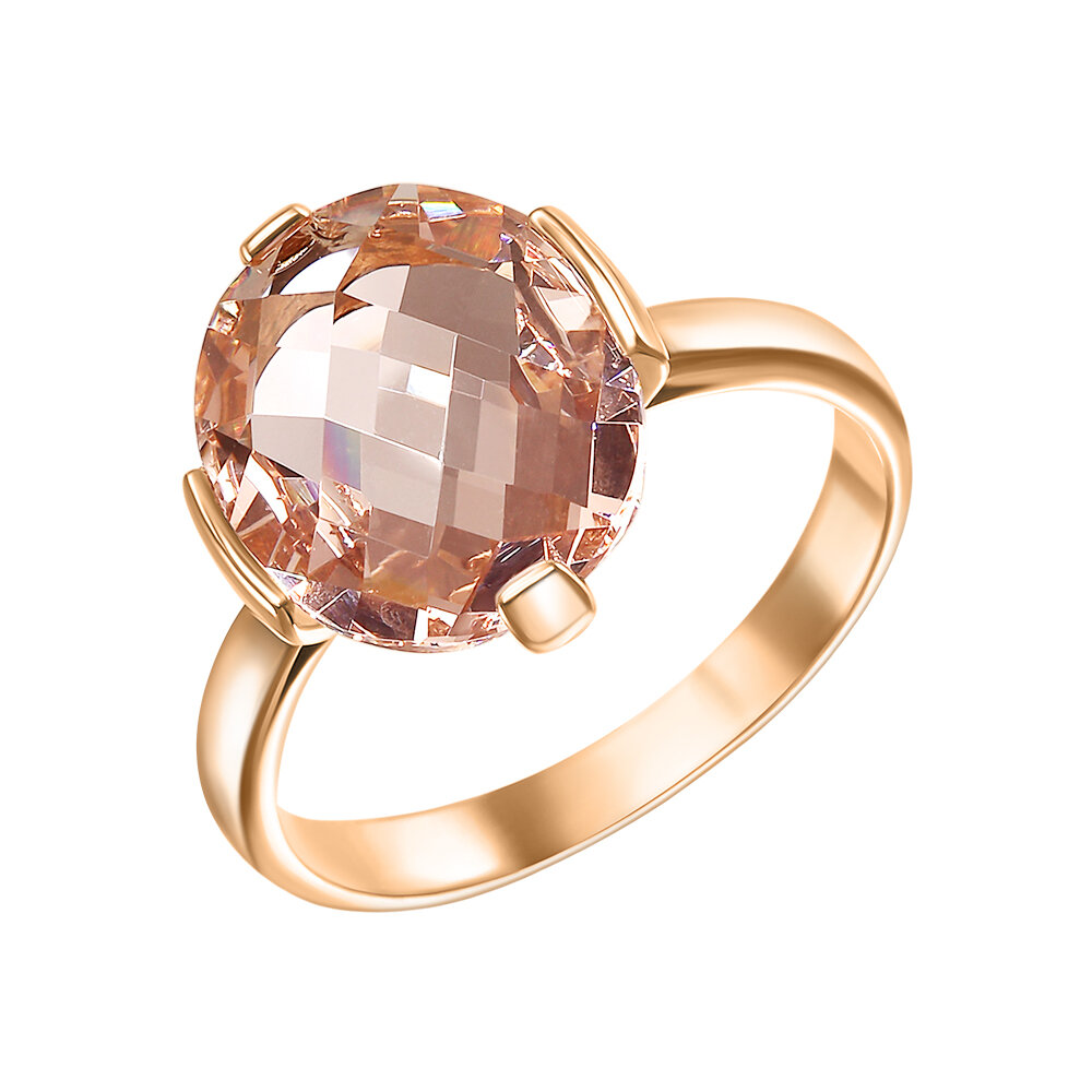 Кольцо, красное золото, 585 проба, морганит