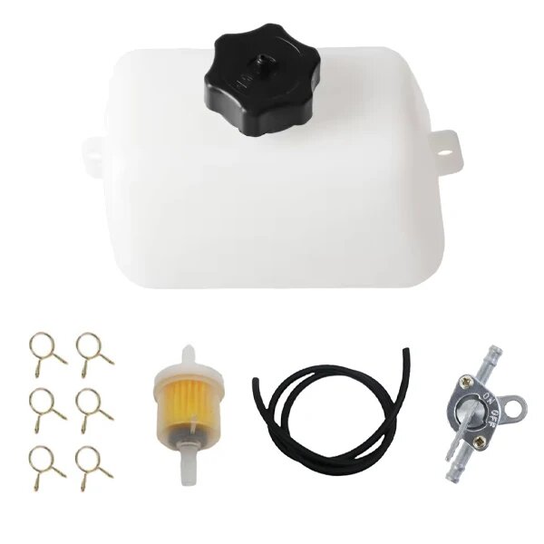 1л белый пластиковый бензиновый топливный бак для мотоцикла со шланговым переключателем для D