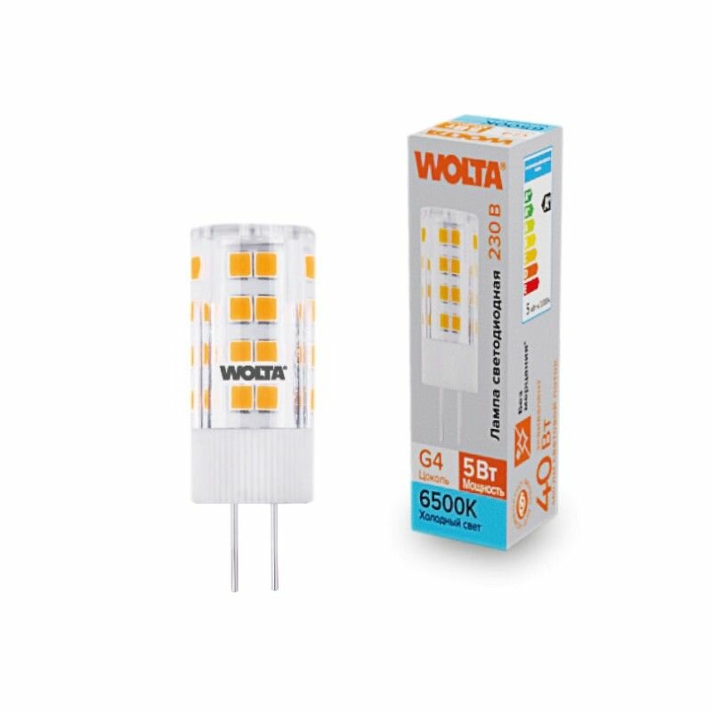 Светодиодная лампа WOLTA WSTD-JC-220V5W6KG4-C 5Вт 6500K G4