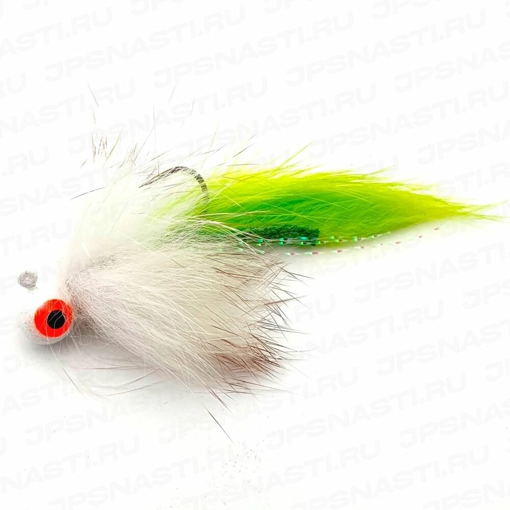 Стример для рыбалки Boroda Baits Roger, 2.5 г, 10 White/Chartreuse / Уловистые приманки на форель