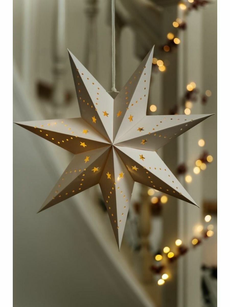 Новогоднее украшение для интерьера, светильник подвесной, Новогодняя звезда Guiding Star, 45х19 см