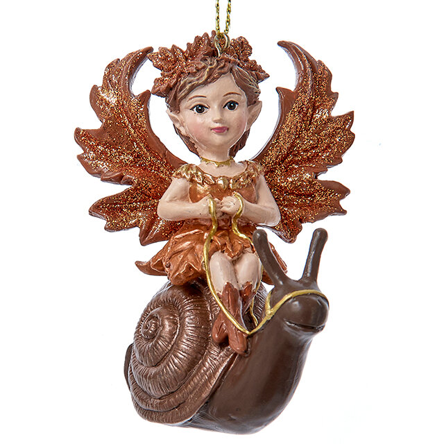 Елочная игрушка Фея Урли на улитке - Enchanted Forest 8 см, Kurts Adler (Куртс Адлер), E0905-2