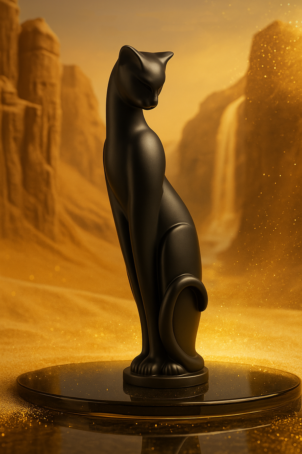 Фигурка Хорошие сувениры "Кошка Грация" размер 6×7×23 см, цвет чёрный