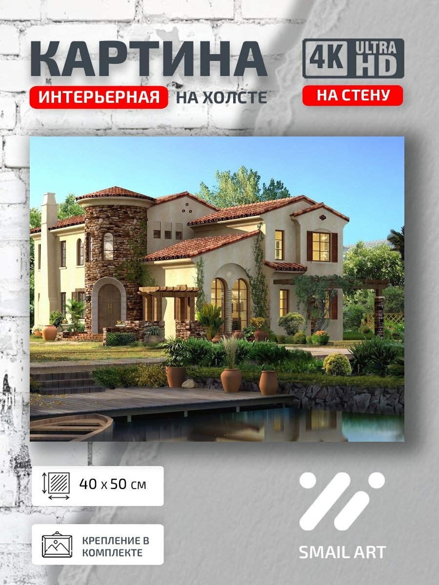 Картина на холсте интерьерная 40 на 50 на стену Коттедж Animal для детской animal style