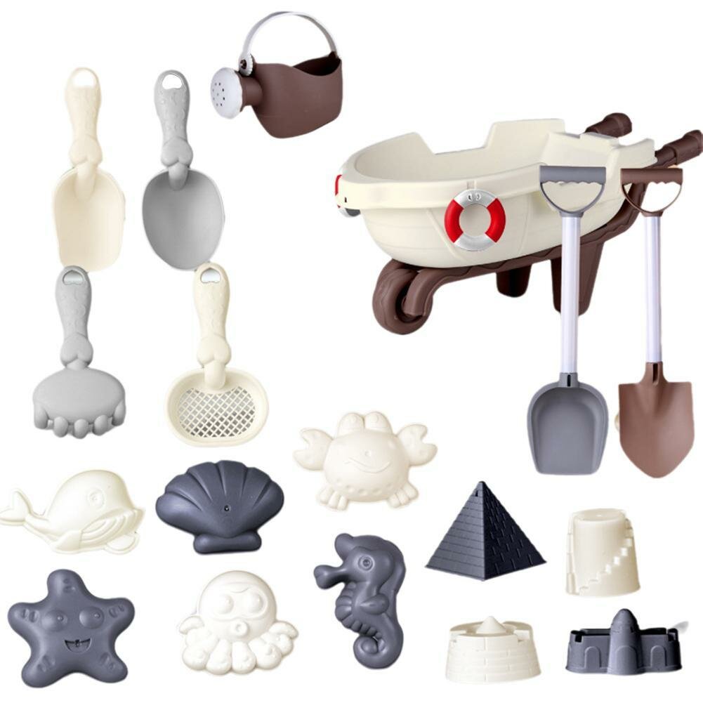 Детский набор для песочницы 18 предметов, Ведро для детских пляжных игрушек (для мальчиков, для девочек)