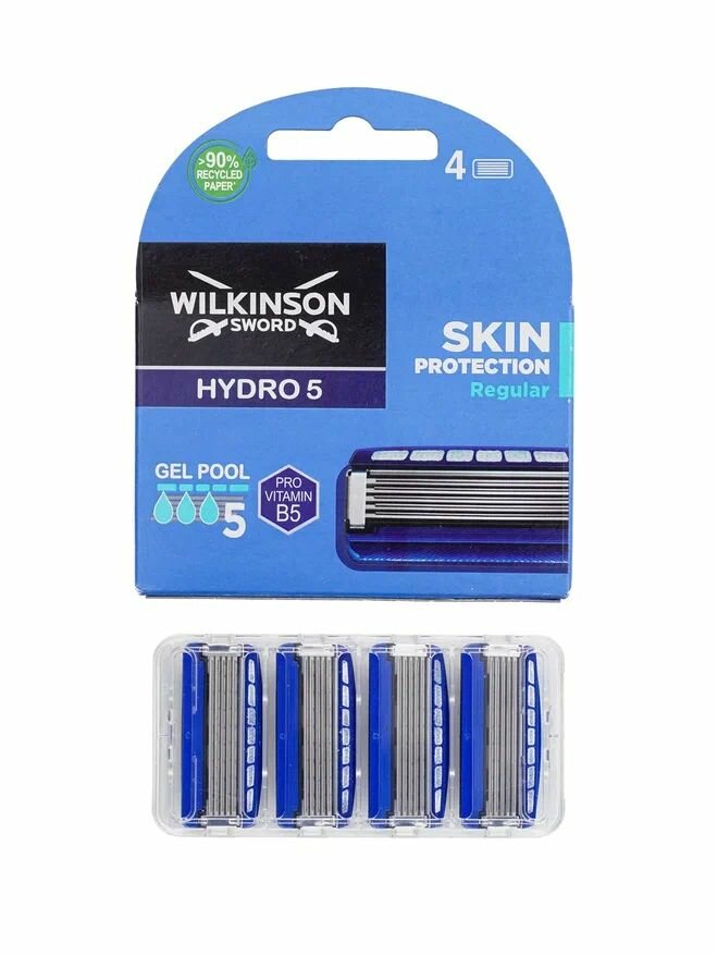 Wilkinson Sword Сменные кассеты Hydro-5 Skin Protection Regular, (4 сменных кассеты)