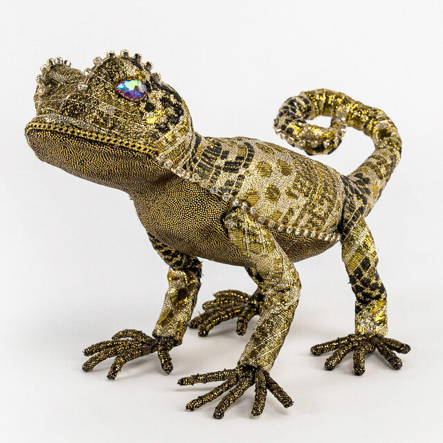 Декоративная фигура Ящерица - Ecailles de Lumiere 28 см золотая, Winter Deco, 1135257