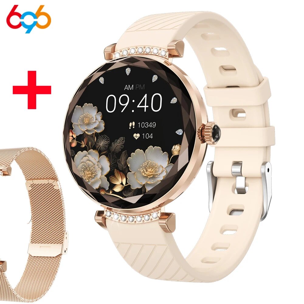 Женские умные часы 696 с AMOLED 1.19", Gold