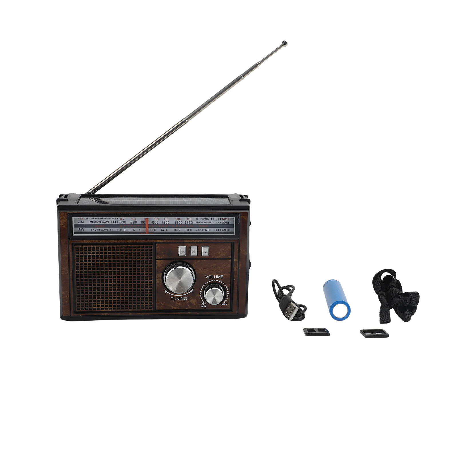 AM FM SW Радио MP3-плеер 1200 мАч с батарейным питанием Радио на солнечной энергии со светодиодным фонариком для использования в помещении и на открытом воздухе под дерево