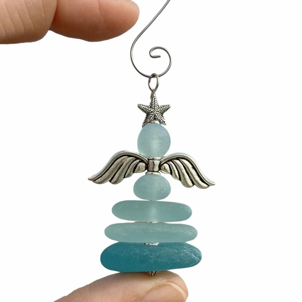 Рождественское Украшение Из Берегового Стекла-Ангел