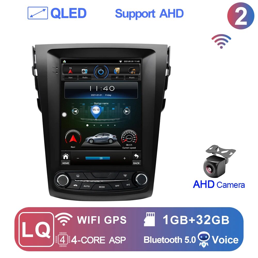 Автомагнитола LEHX L6 Pro, 2DIN, Android 12, мультимедийное видео для Toyota RAV4 Rav 4 2005-2013, Carplay, навигация, GPS, стерео, Tesla 9,7" LQ(1-32GB)CAM