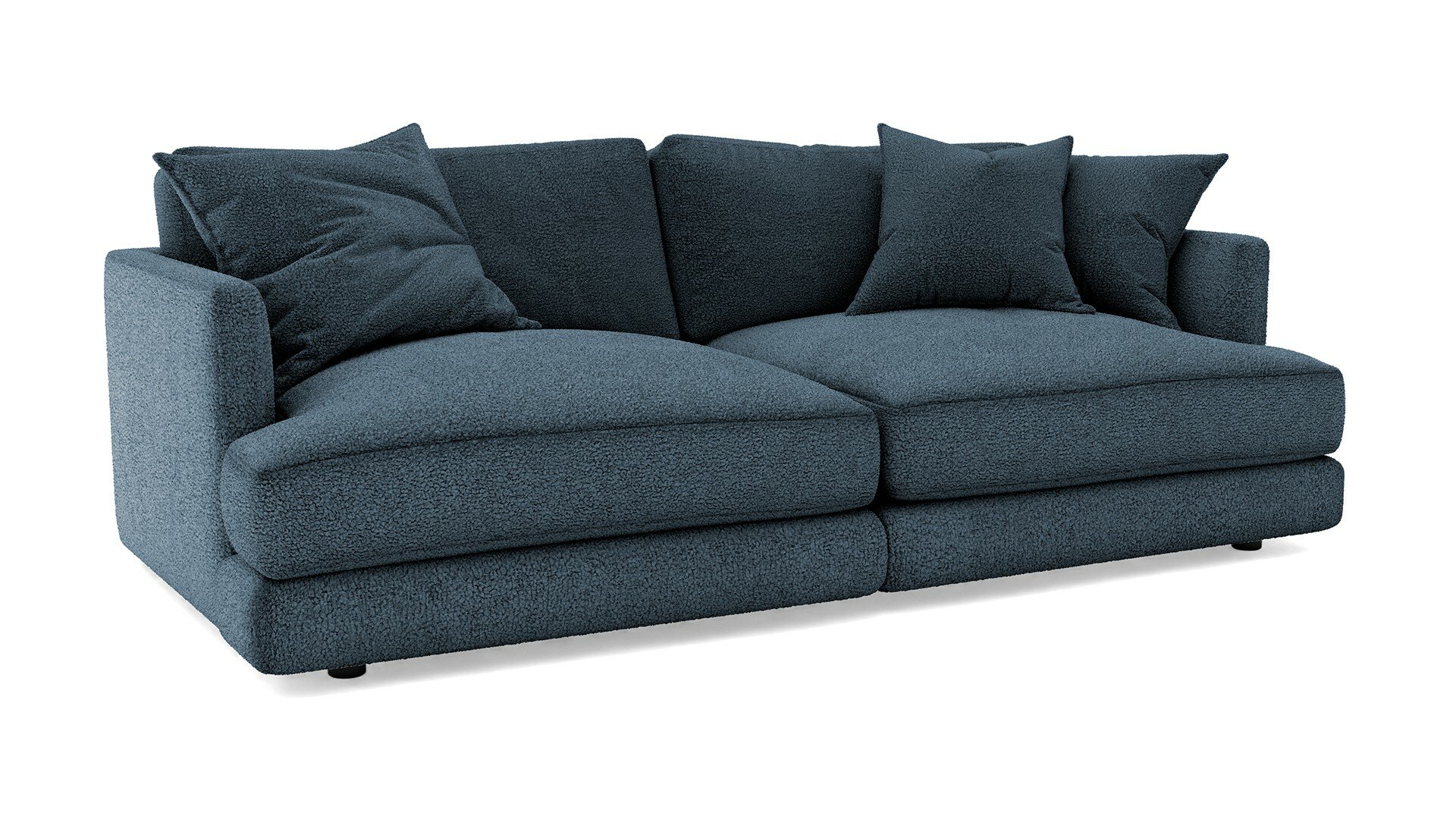 Диван Ибица 2 Camel 08 NEW 212x105x87 см, синий Букле, еврокнижка GOODFORM