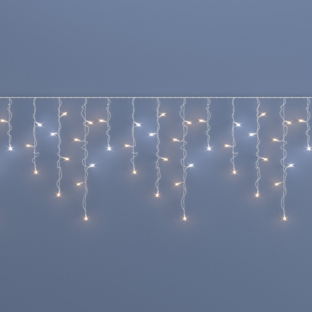 Бахрома ShopLEDs Светодиодная бахрома VELA 3*0.5 м, теплая белая, мерцающая, белый провод ПВХ (IP65)