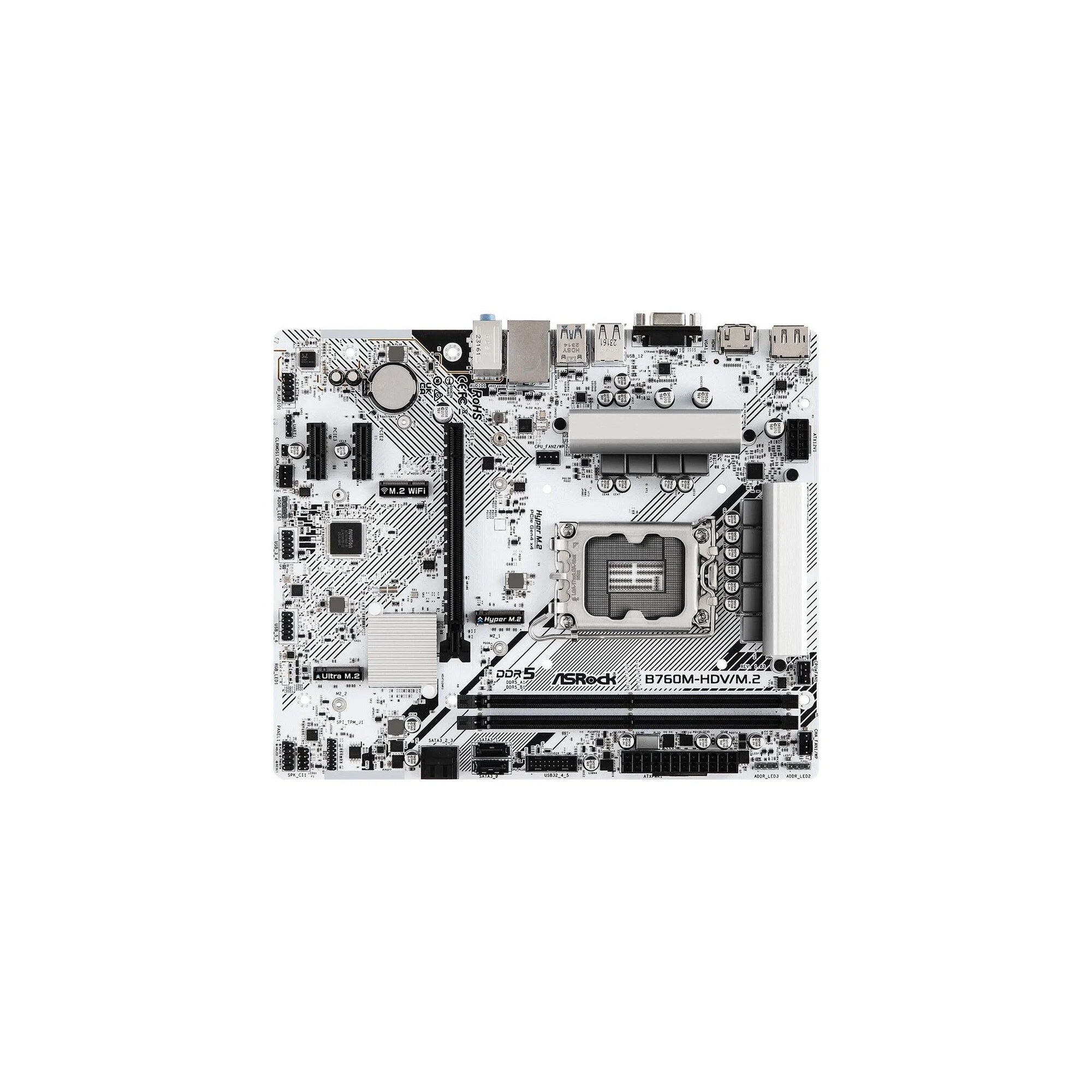 Материнская плата Asrock B760M-HDV/M.2, Soc-1700, Intel B760, mATX