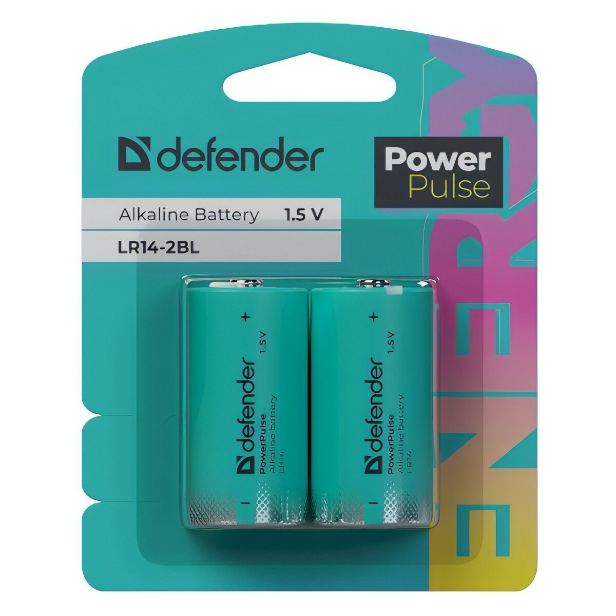 Батарея Defender LR14-2BL С, блистер, 2 шт, PowerPulse