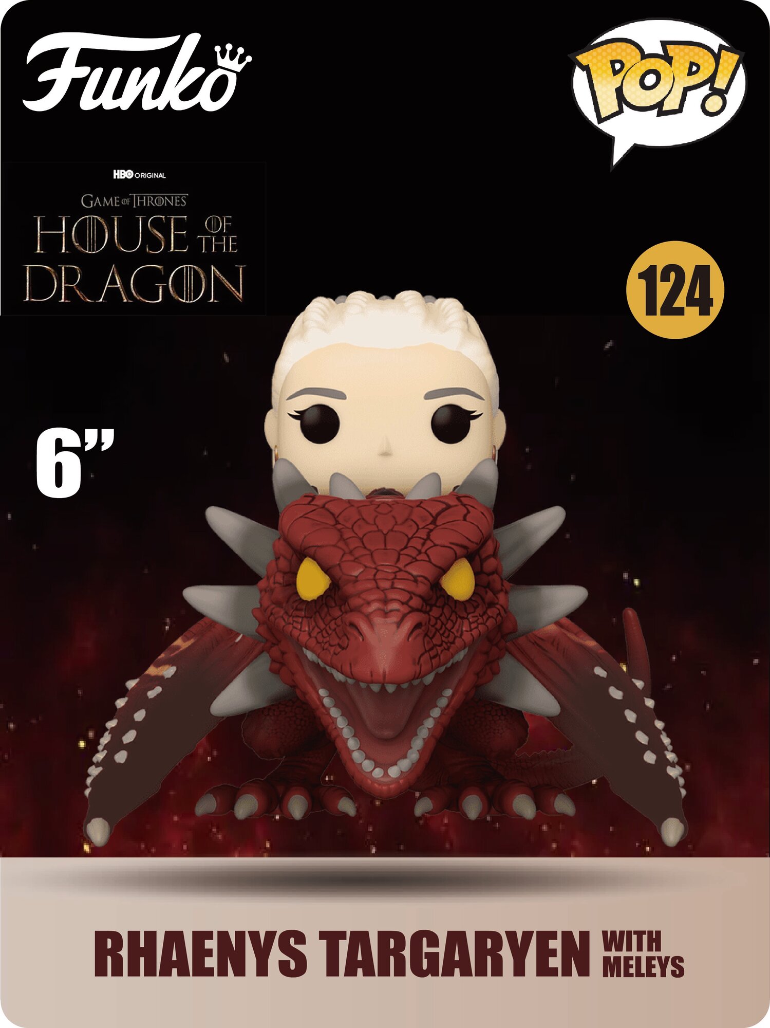 Фигурка Funko POP RIDES! Movie Game of Thrones: House Of The Dragon Rhaenys Targaryen with Meleys#124