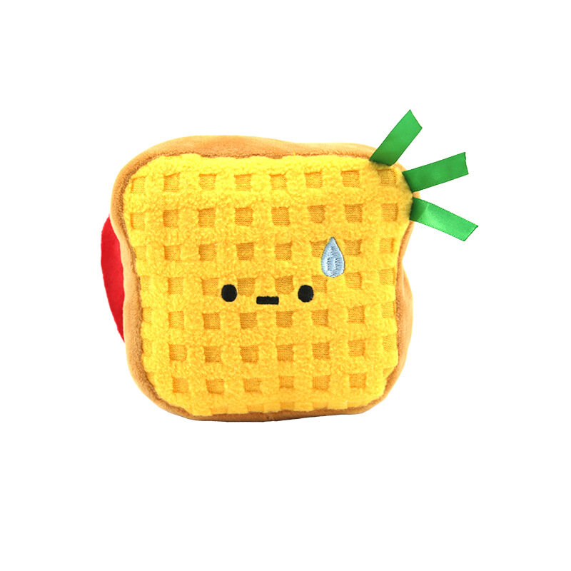 Кошачья бумага прячет еду, кусая безмолвный хлеб плюшевые игрушки Тост