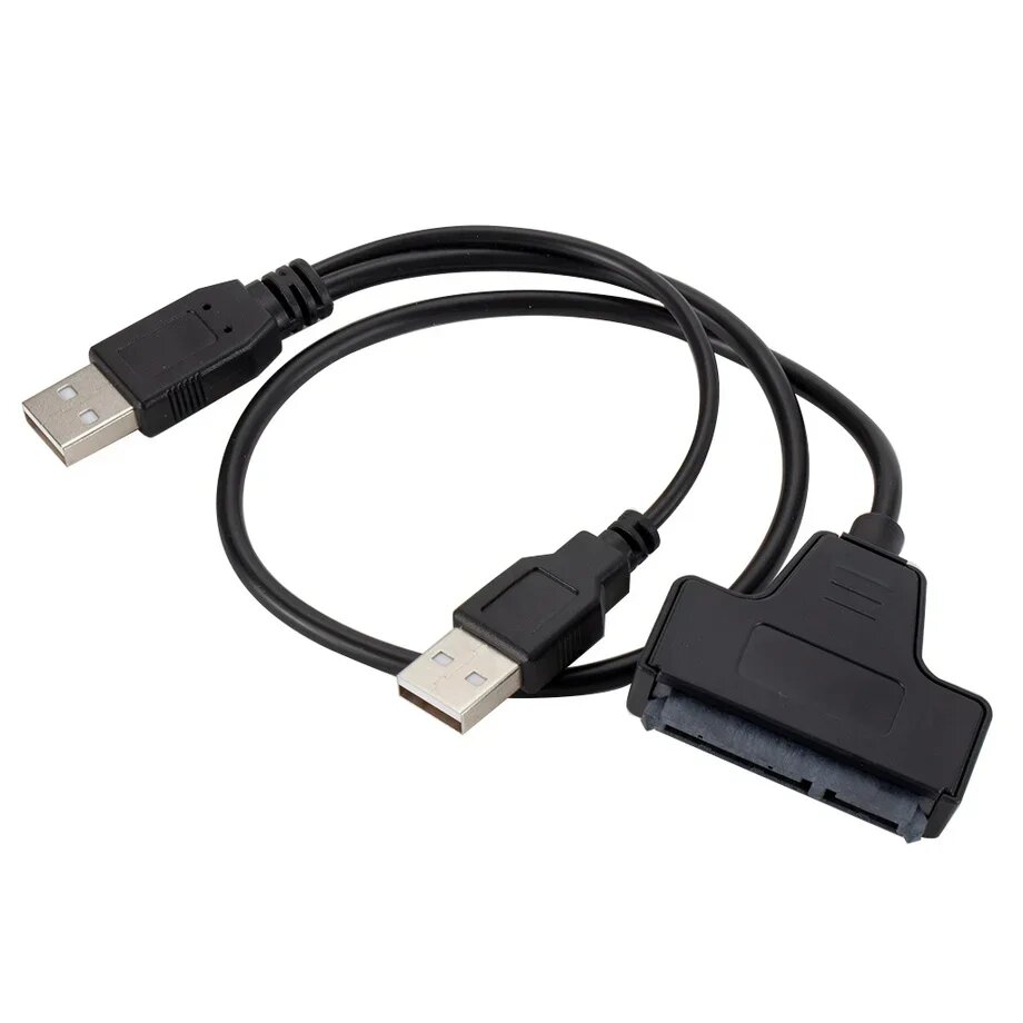 PzzPss USB-Sata USB 2.0–2,5-дюймовый HDD 7+15-контактный кабель SATA для жесткого диска с блоком питания USB 2.0 для адаптера HDD и SSD