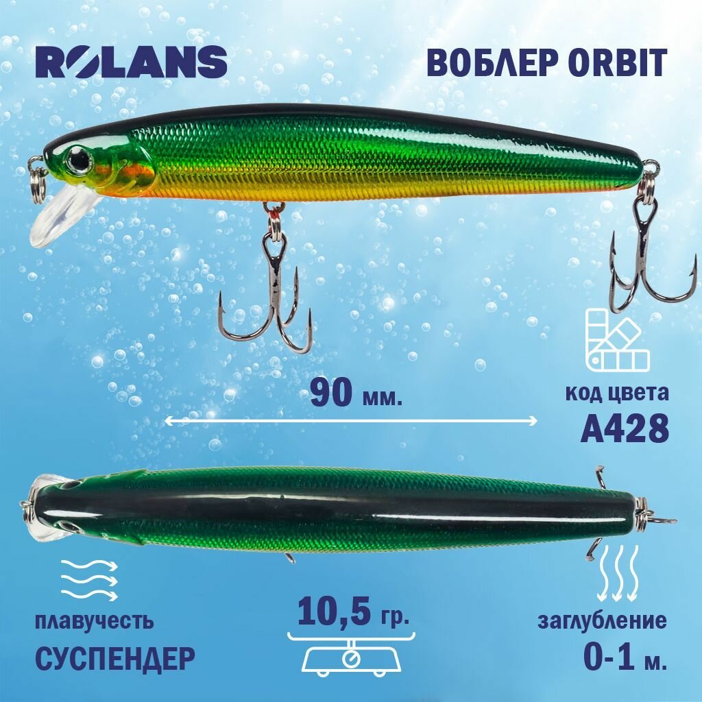 Воблер Rolans ORBIT 90 SP (Длина (мм) 90; Вес (гр.) 10,5 / A428)