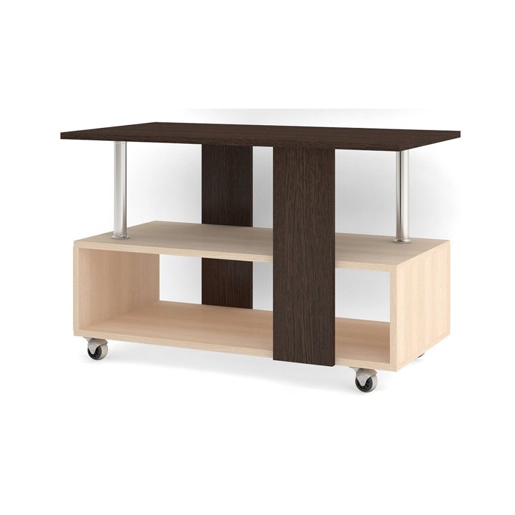 Стол журнальный Круиз-2 СЖ.020.870-00 венге цаво/дуб млечный, мобильный