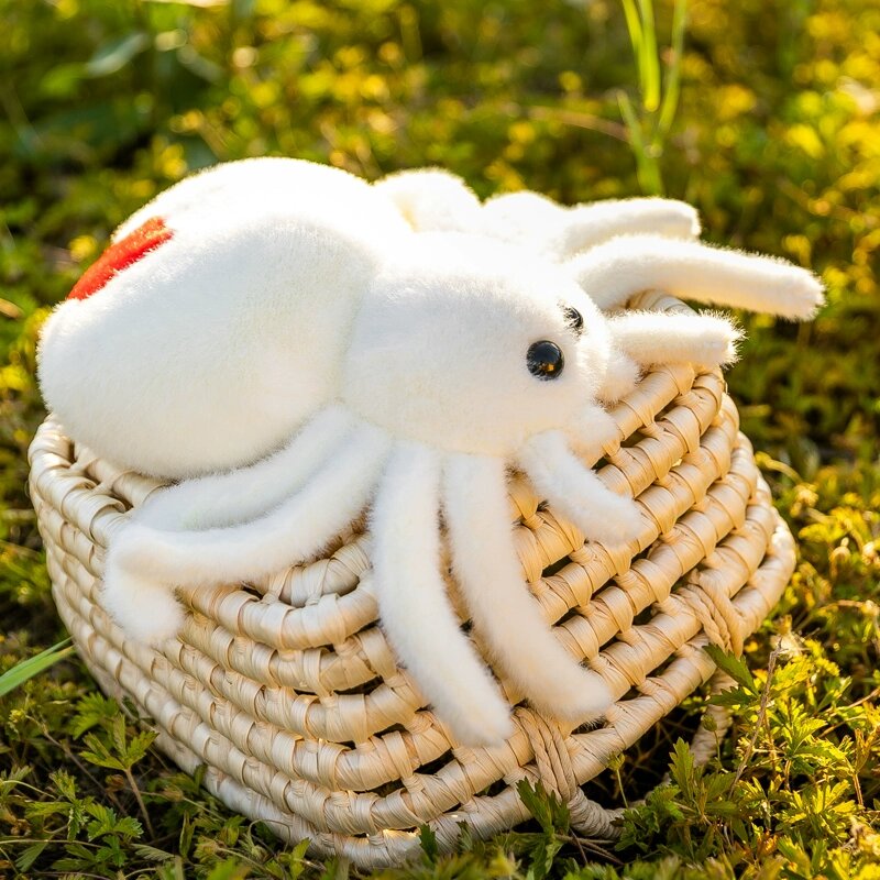 Игрушечная плюшевая игрушка в виде черного прыгающего паука, милый мягкий зверюшка-рептилия, очень очаровательная