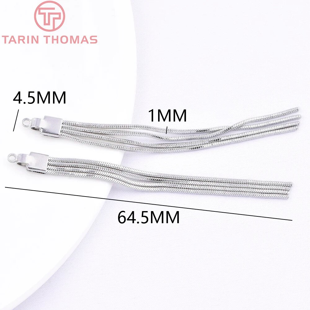 Линии для сережек TARIN THOMAS, 64.5 мм, 4.5 мм, 1 мм, Platinum Color