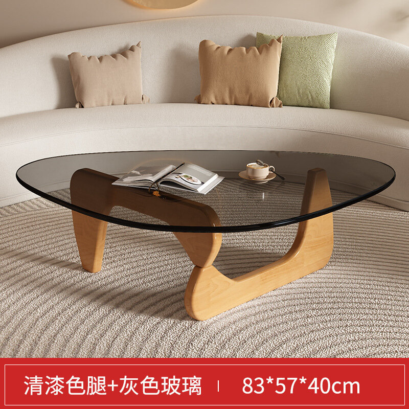 Журнальный столик в гостиную-Треугольный стеклянный журнальный столик, кабинет-черный