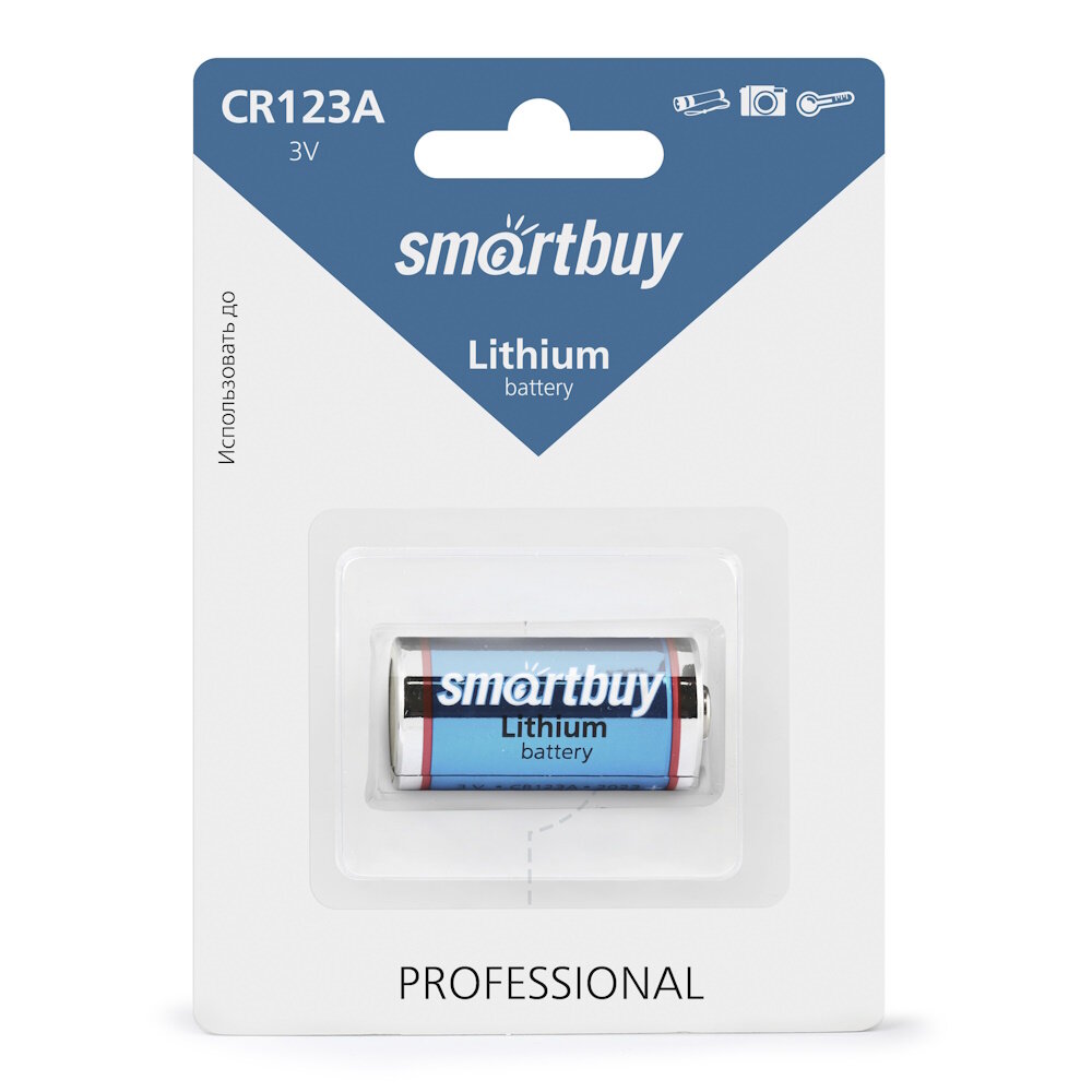 Батарейка литиевая CR123A 3V Smartbuy PROFESSIONAL (уп 1шт.)