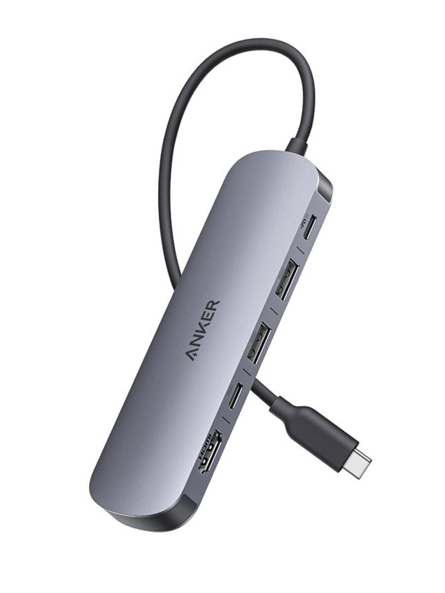 Anker Nano USB-C Hub 7-in-1 4K HDMI A83D2, черный, USB-хаб