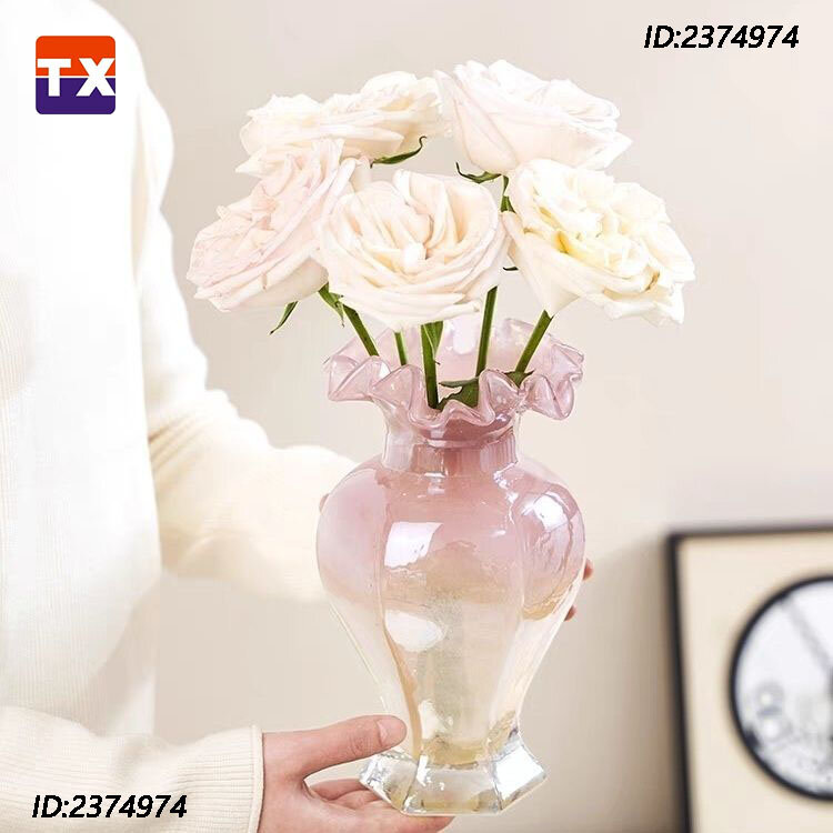 Ваза из перламутрового стекла, предметы интерьера, украшение стола