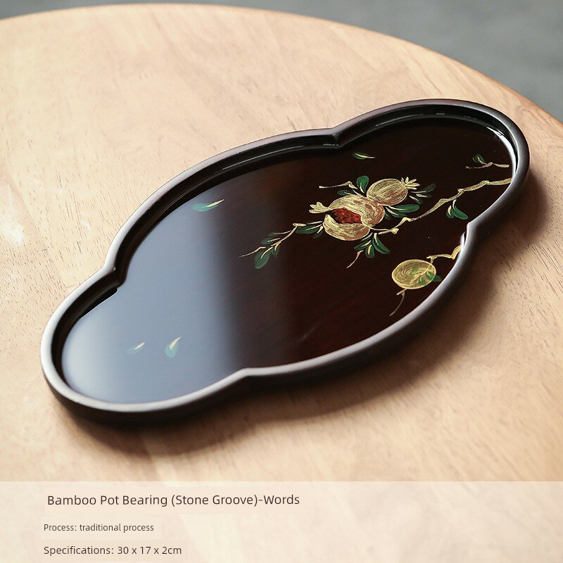 Повседневный поднос для чая из цельного дерева, маленький чайный столик из черного дерева, бытовой поднос для сухих