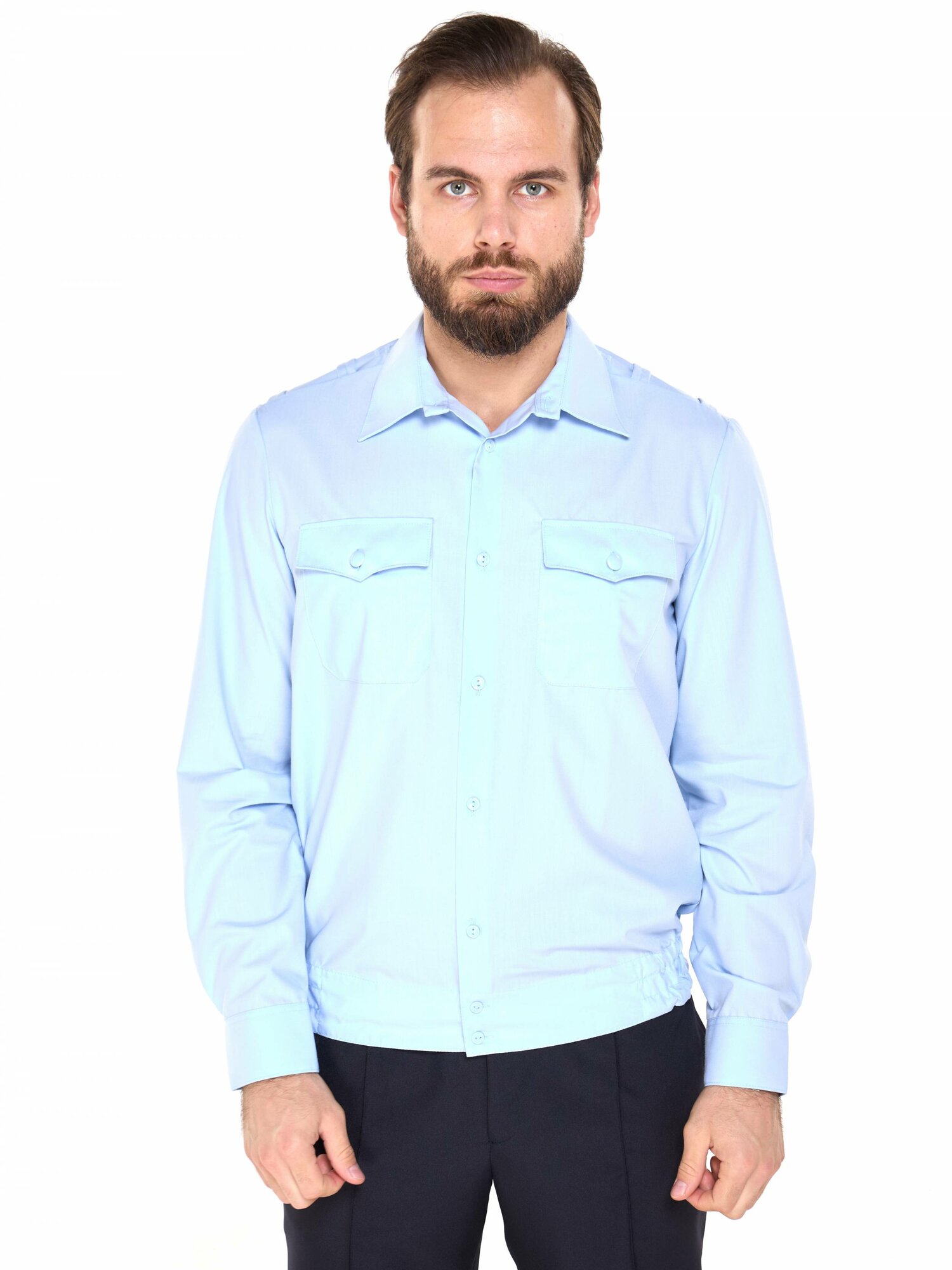 Рубашка полиции мужская голубая (длинный рукав) (50 / 182 - 188)