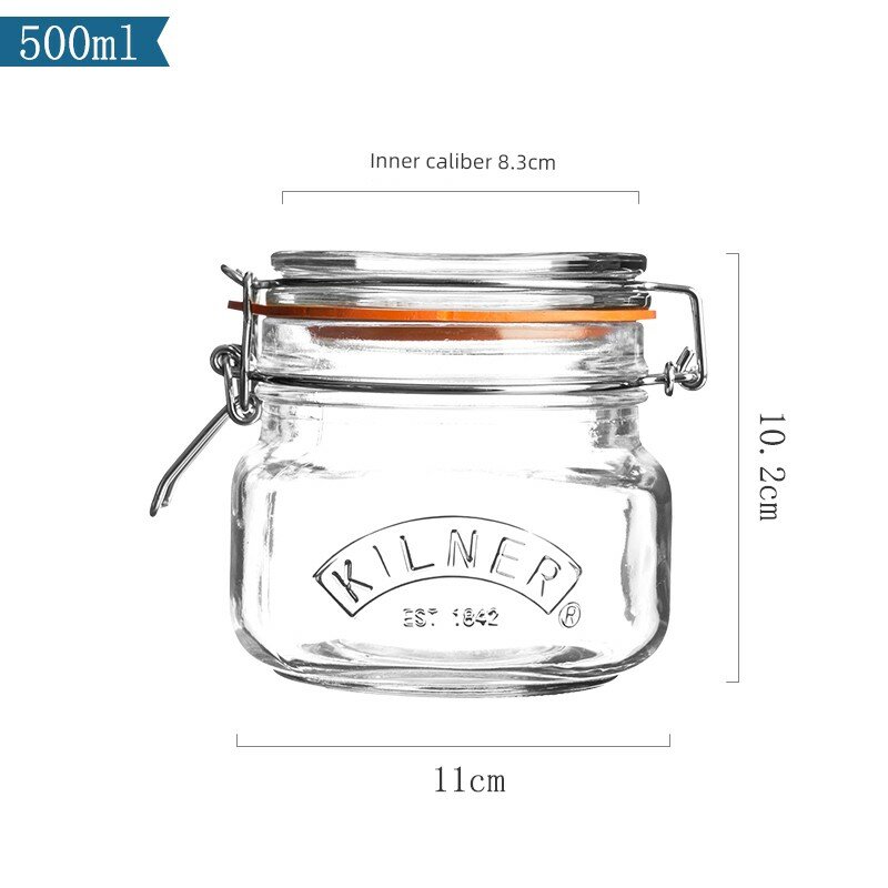 Стеклянная герметичная банка Kilner для хранения джемов, меда и кухонных продуктов - 500 мл