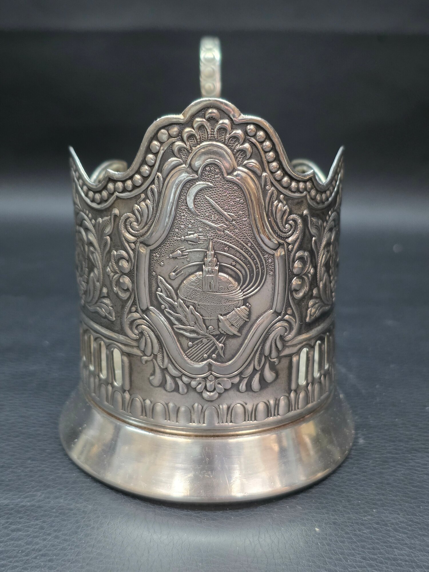 Подстаканник Советский космос 1959 год Кольчугино мельхиор СССР