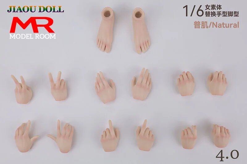 JIAOU масштаб 1/6, женские руки, ноги 4,0 JOQ-21D, форма руки, аксессуары для тела, модель подходит для 12 дюймов, фигурка солдата, тело куклы