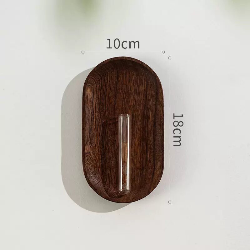 Стеклянная пробирка из цельного дерева, ваза, настенное подвесное гидропонное сосуд, маленькое зеленое растение,