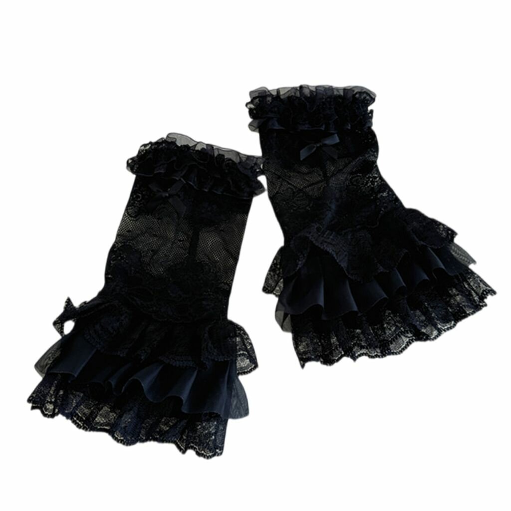 Кружевные рукава-черное крупное кружево